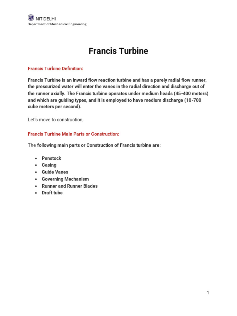 Francis Turbine Experiment | PDF | Turbine | Gas Technologies