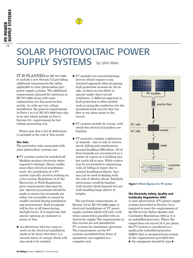 Solar PV System Safety Guidelines | PDF | Photovoltaics | Photovoltaic ...