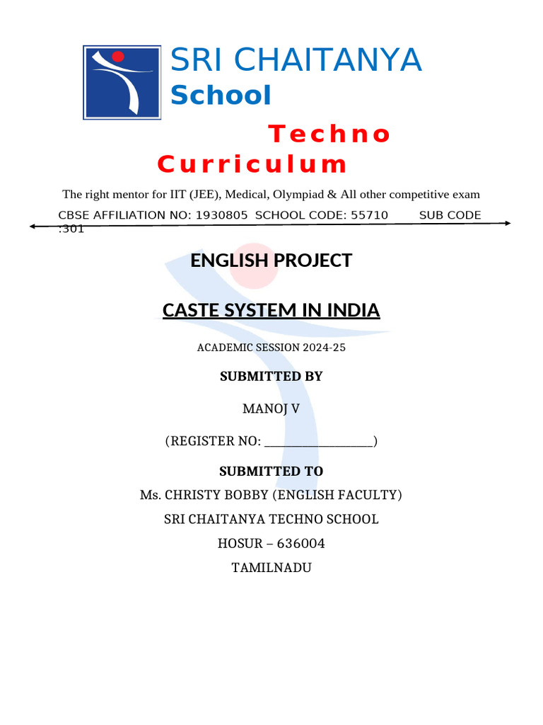 English Project Front Page | PDF