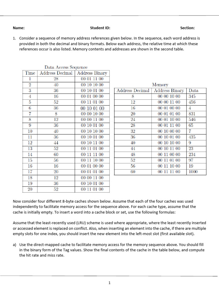 ASSIGNMENT 4 | PDF | Cpu Cache | Cache (Computing)