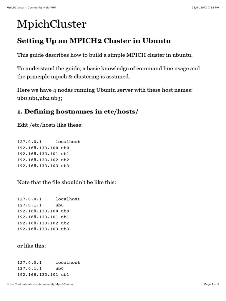 Ubuntu MPICH Cluster Setup Guide | PDF | Secure Shell | Sudo