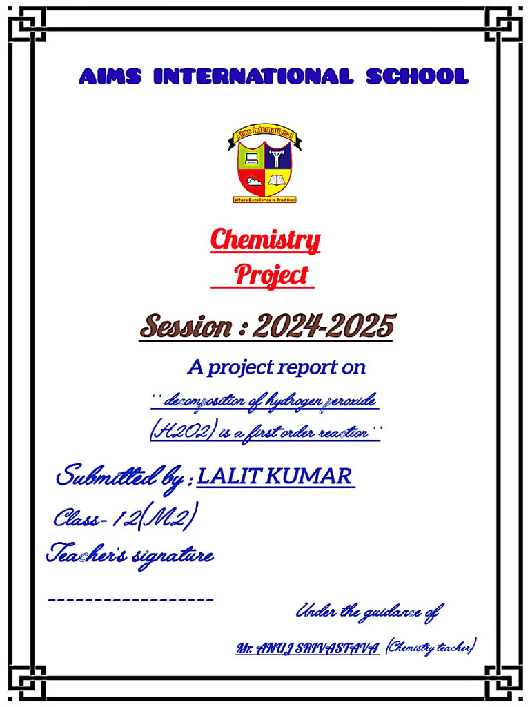 Chemistry Project File | PDF