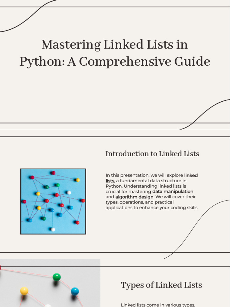 Slidesgo Mastering Linked Lists in Python A Comprehensive Guide 20241215132142Q4kx | PDF
