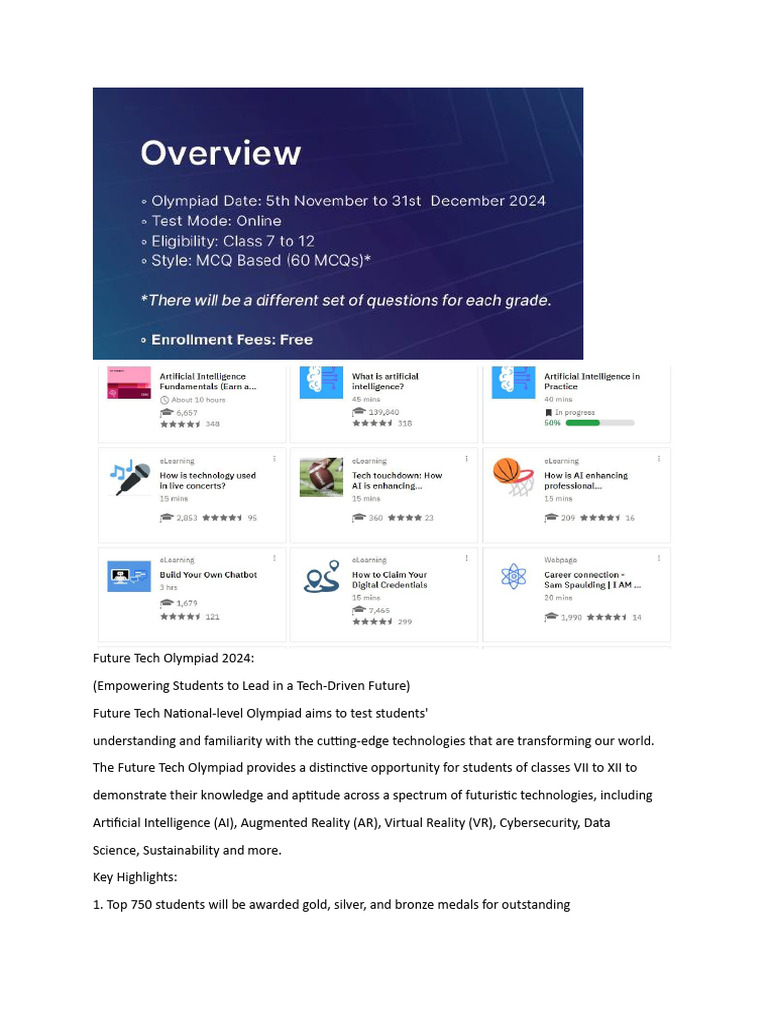 Future Tech Olympiad 2024 | PDF