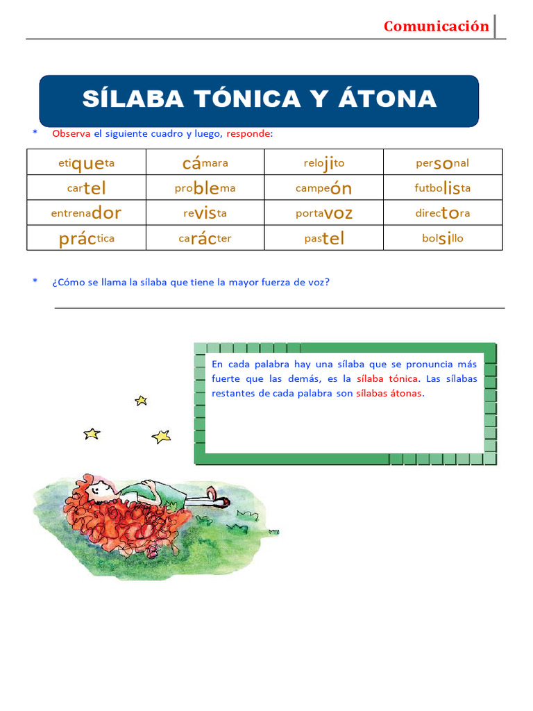 SILABA TONICA Y ATONA | PDF