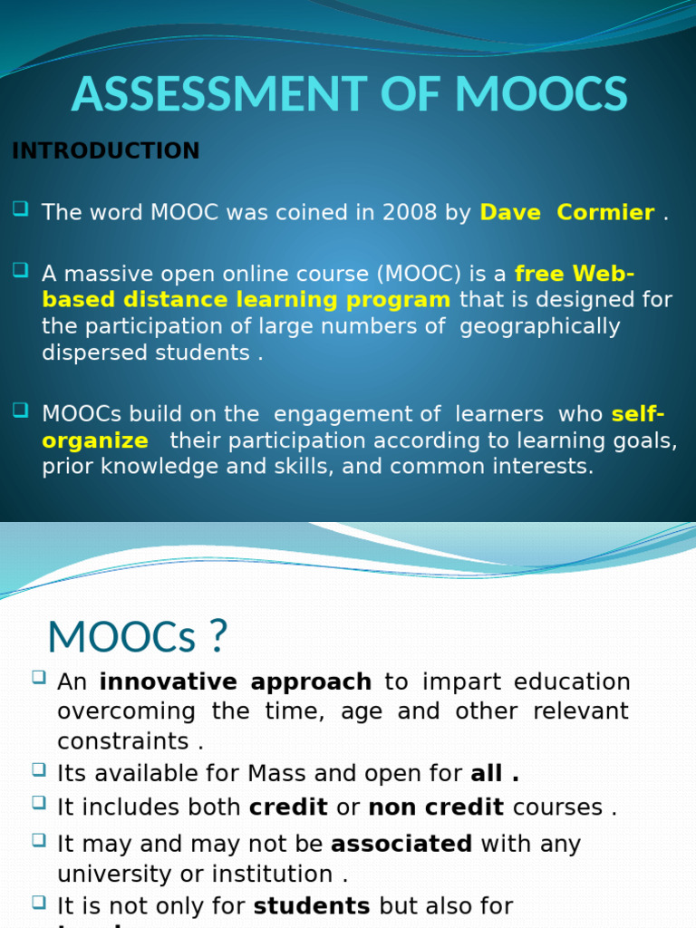 Assessment of Moocs | PDF | Massive Open Online Course | Educational Technology