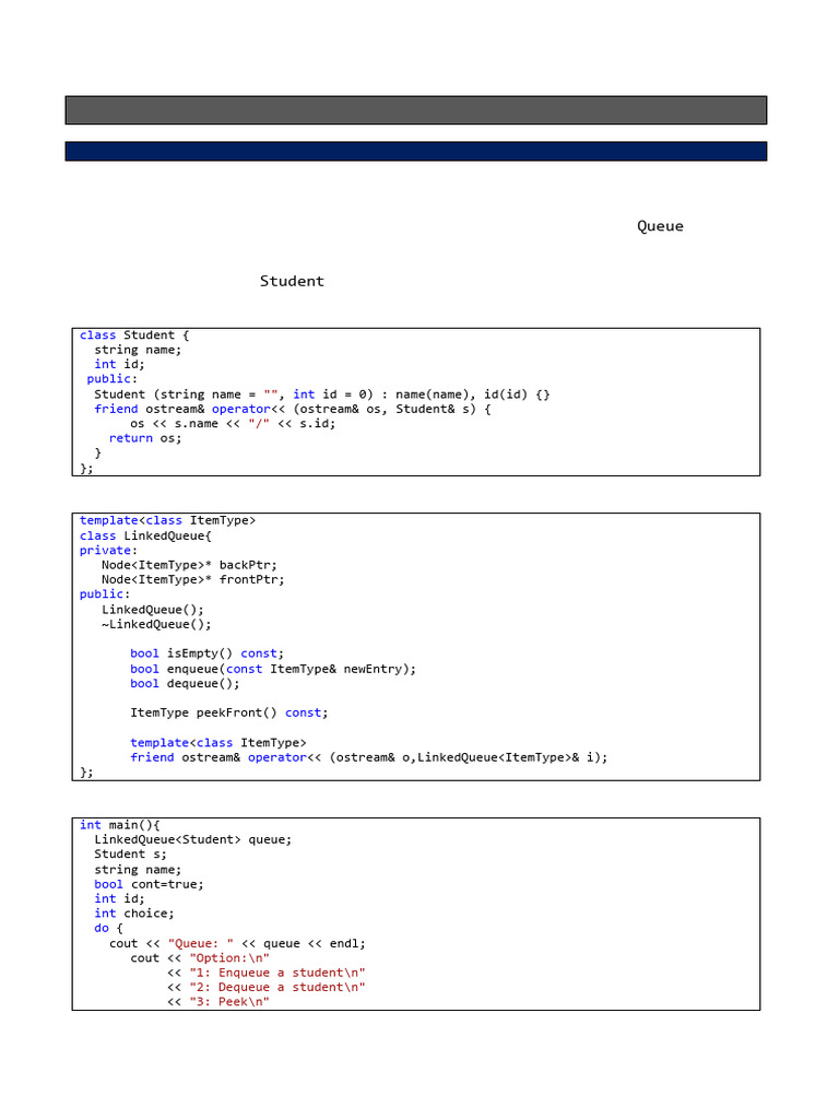 Lab_09_Queue | PDF | Queue (Abstract Data Type) | Algorithms And Data ... Lab_09_Queue | PDF | Queue (Abstract Data Type) | Algorithms And Data ...