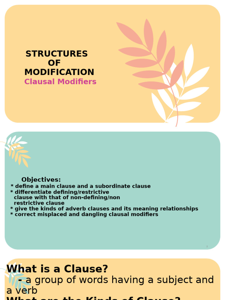 Clausal Modifiers | PDF | Adverb | Clause
