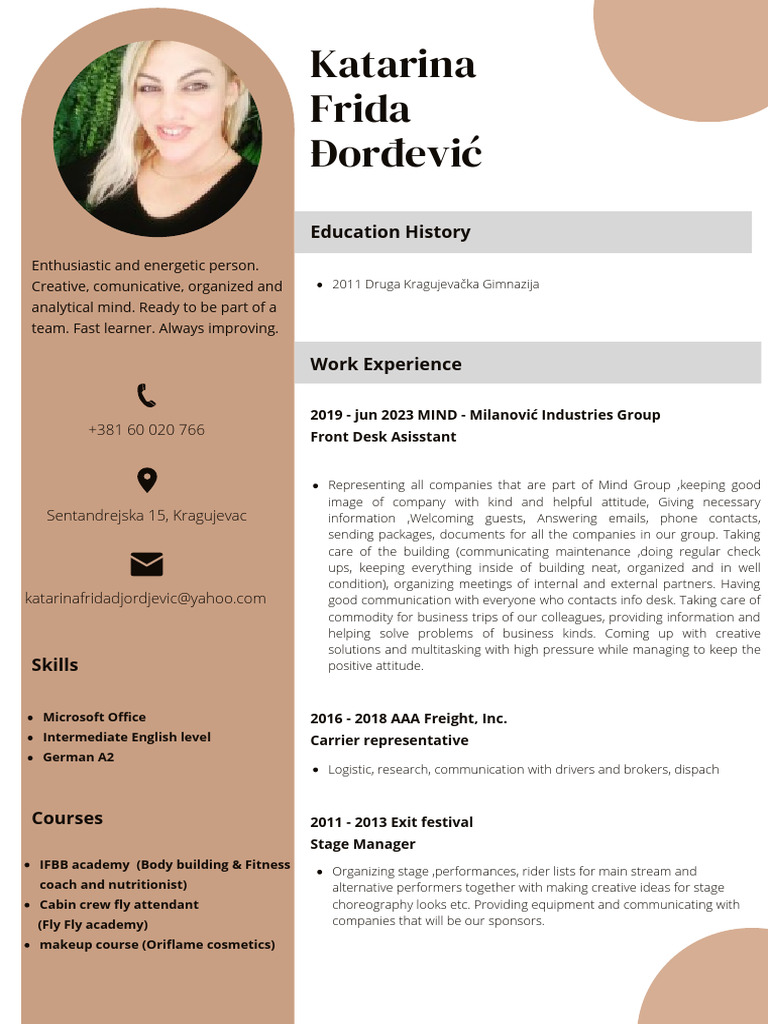 Katarina Frida Djordjevic CV | PDF