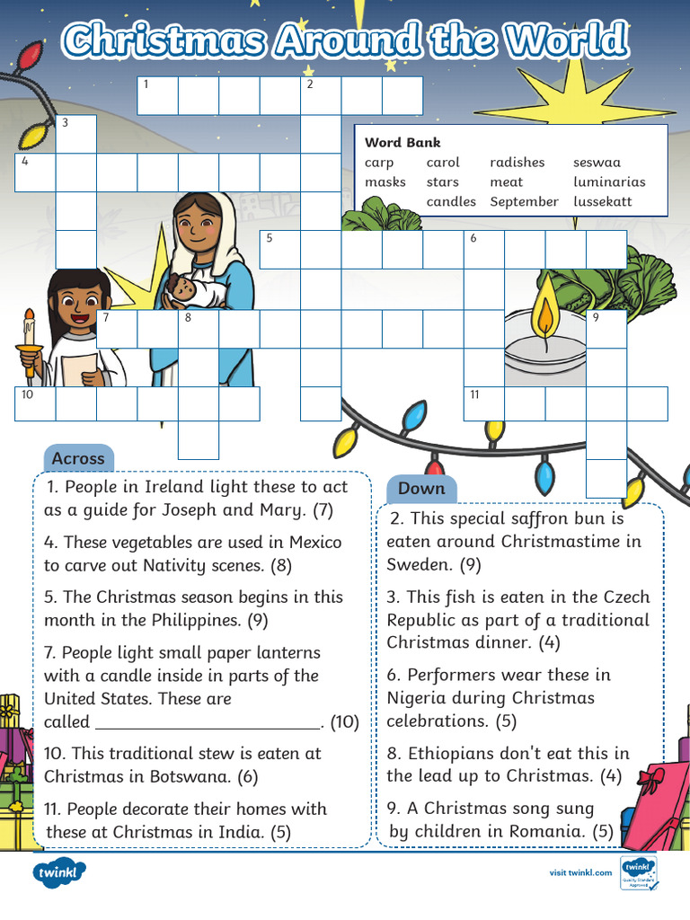 T TP 1732019949 Christmas Around The World Crossword Ver 3 | PDF ...