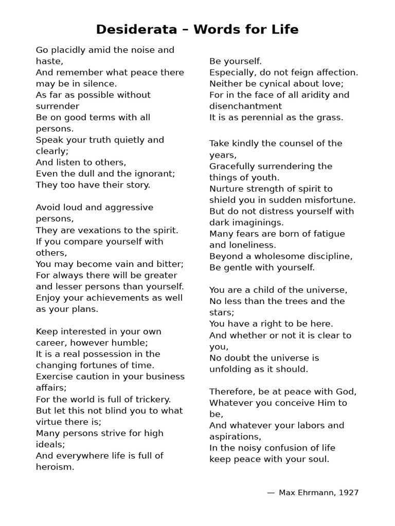 Desiderata | PDF