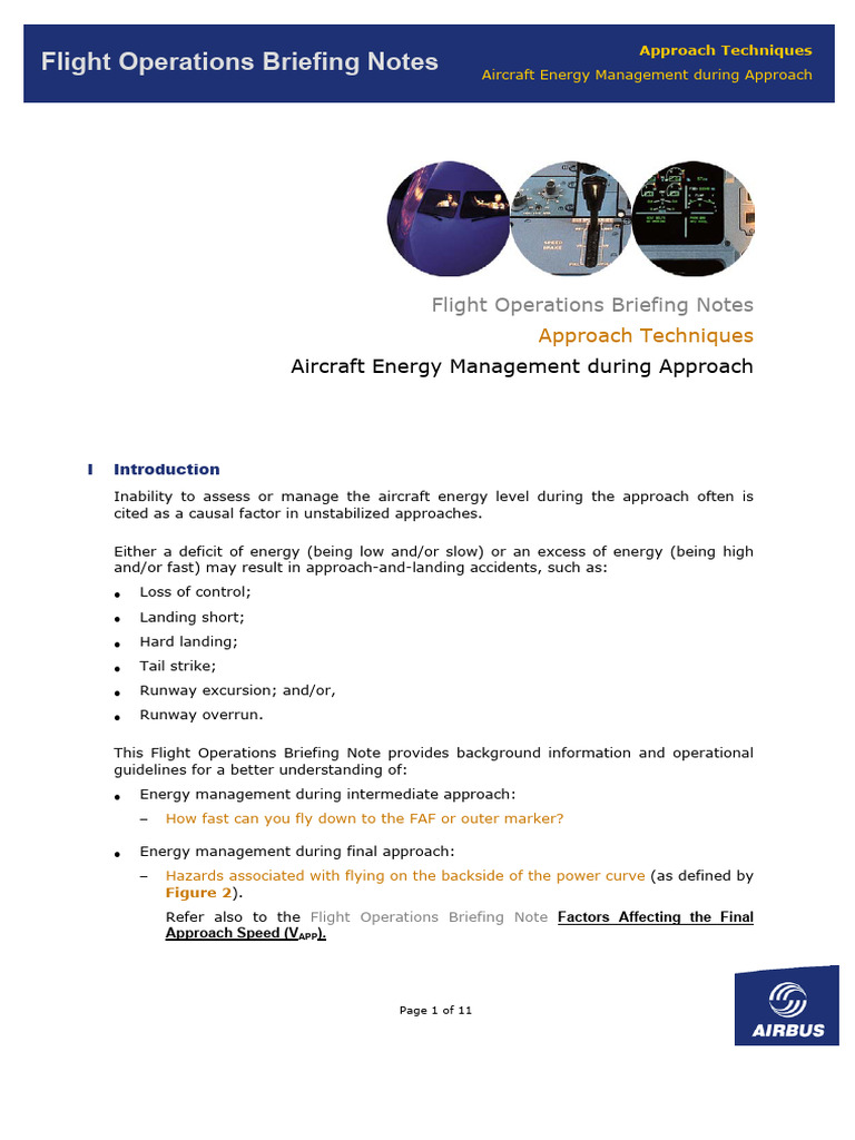 Aircraft Energy Management in Approach | PDF | Aircraft | Flight