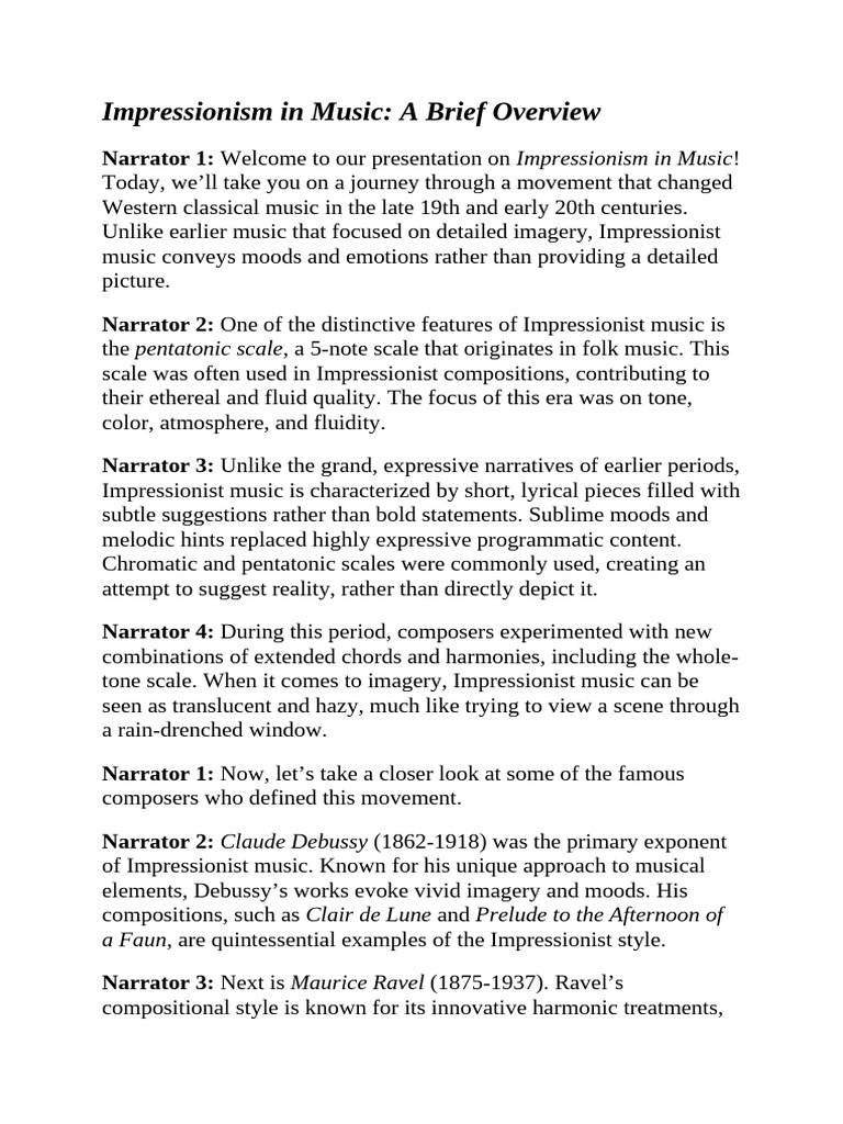 Overview of Impressionism in Music | PDF | Impressionism | Classical Music