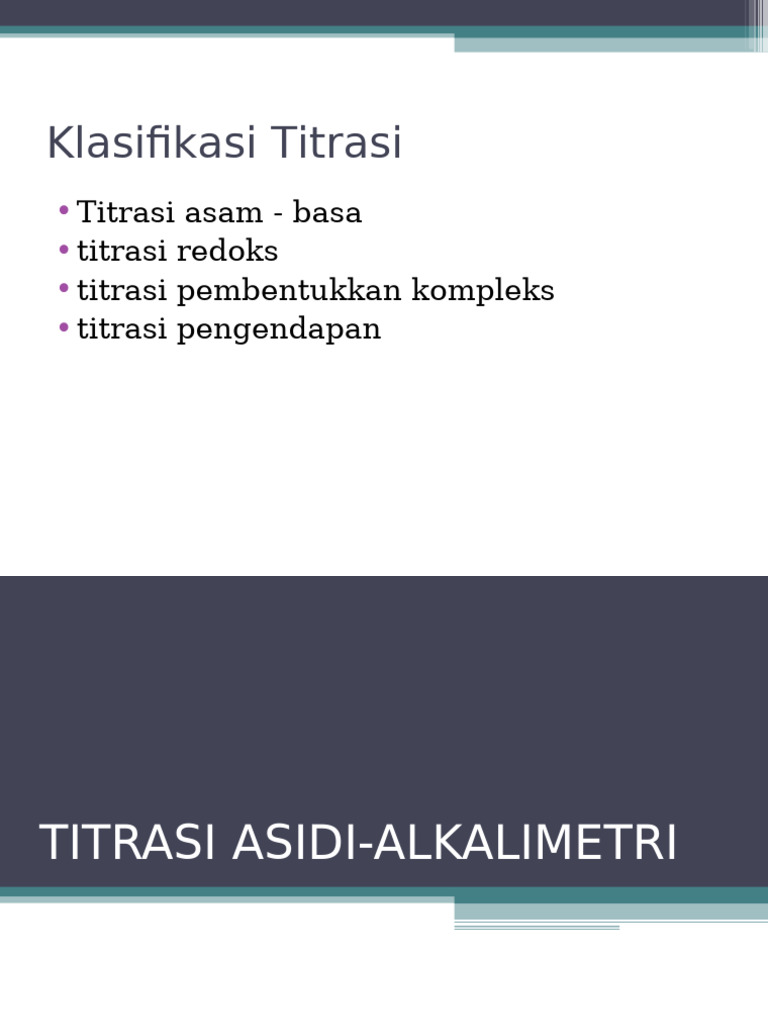 Titrasi Asidi-Alkalimetri dan Metode | PDF