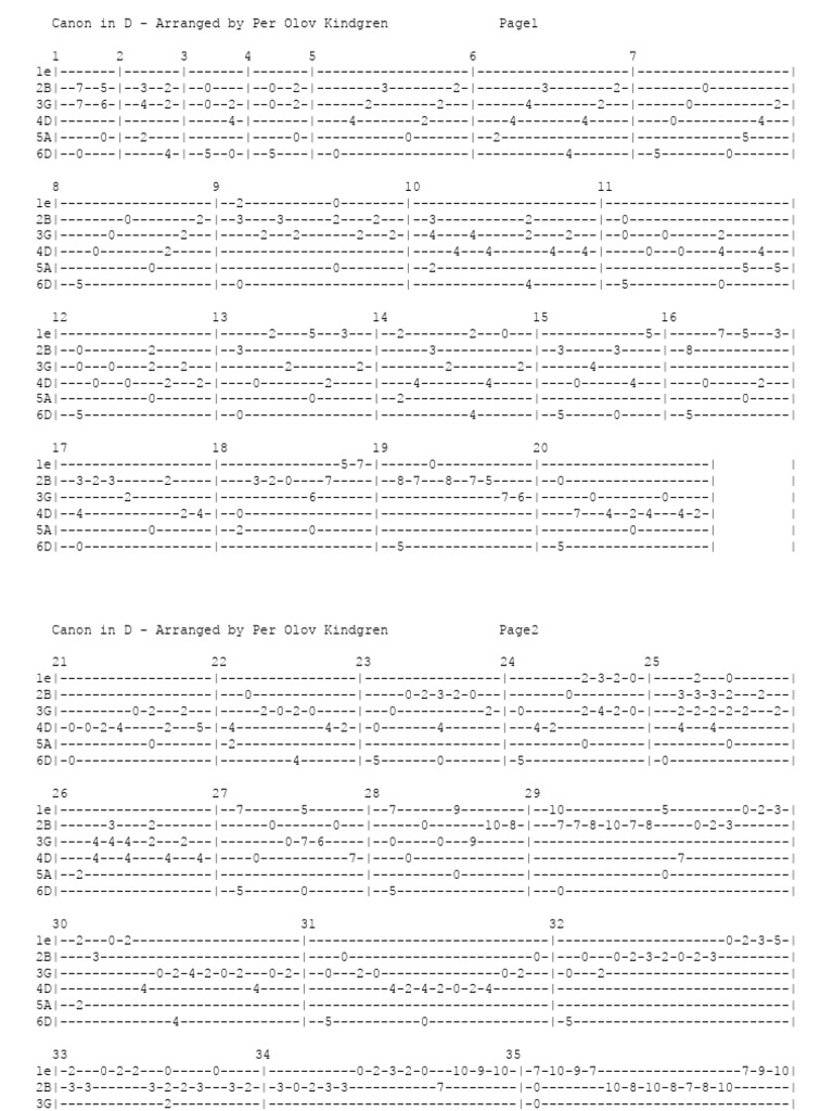 Canon in D Notepad | PDF