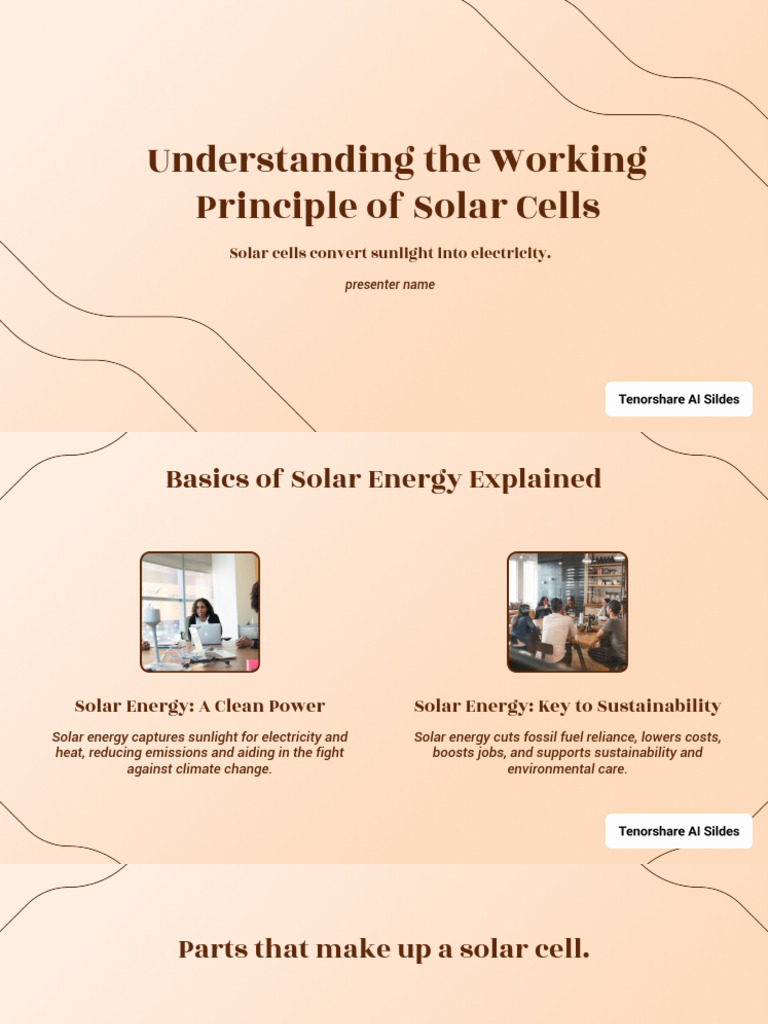 Understanding The Working Principle of Solar Cells | PDF | Solar Power ...