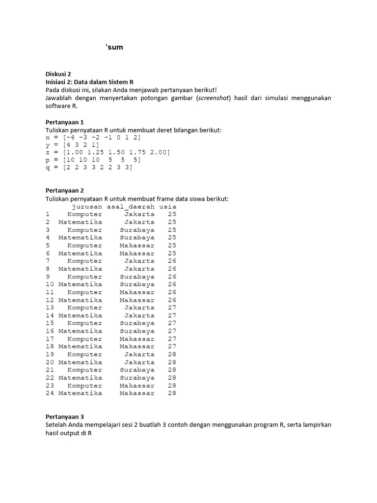 Imam Masum 051146712 Diskusi 2 KOMPUTER I | PDF