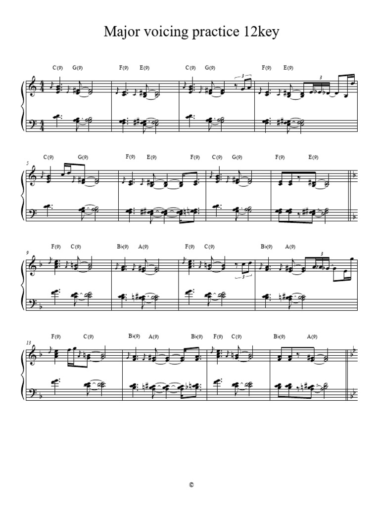 Major Voicing Practice 12key | PDF