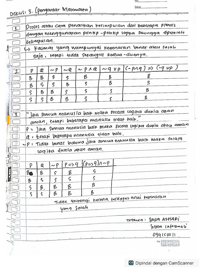 Diskusi 3 Pengantar Matematika | PDF
