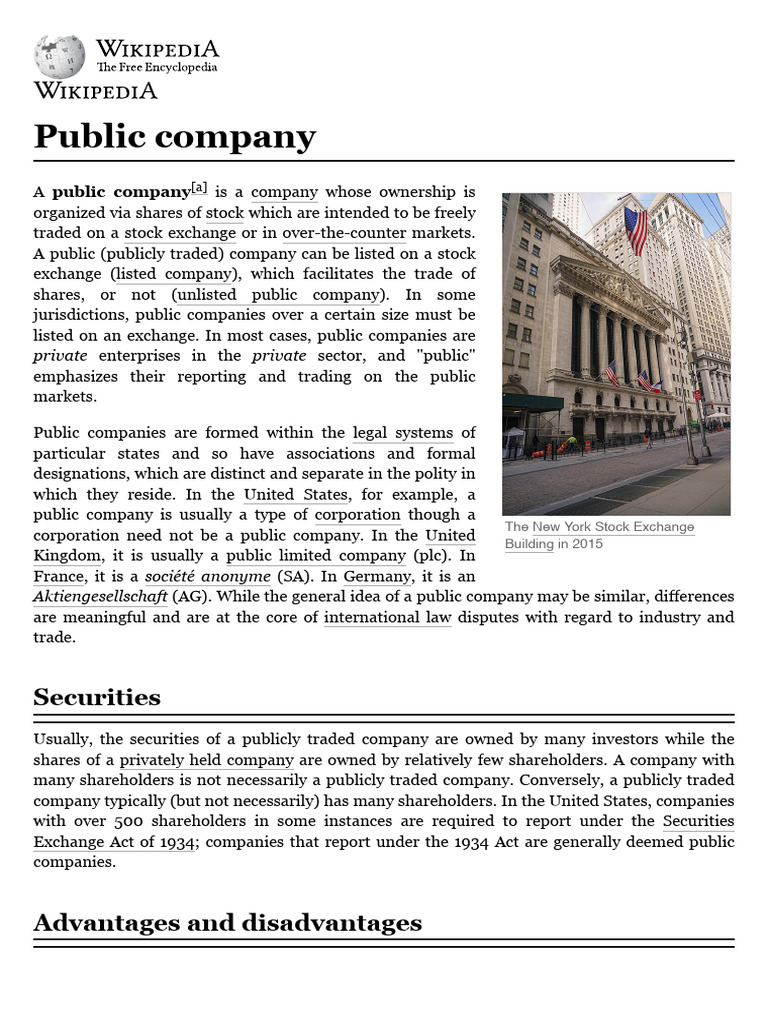 Understanding Public Companies | PDF | Public Company | Stocks