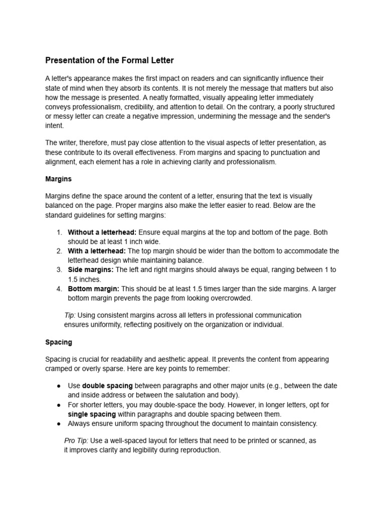 Presentation of The Letter Proper - Husnain | PDF | Paragraph | Proofreading