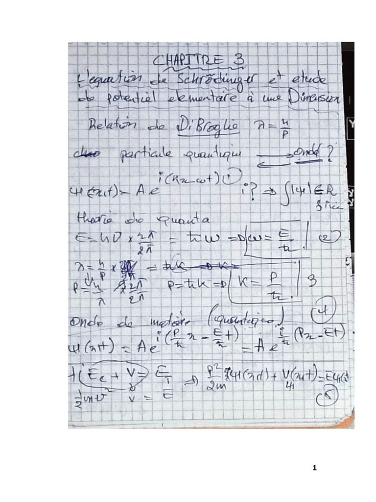 Chapitre 3 Mecanique Quantique 1 | PDF