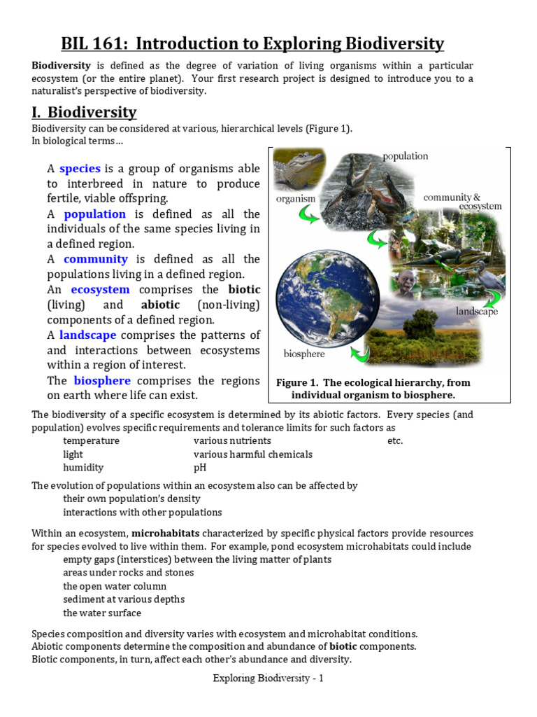 161S19 Biodiversity Intro | PDF | Ecosystem | Biodiversity
