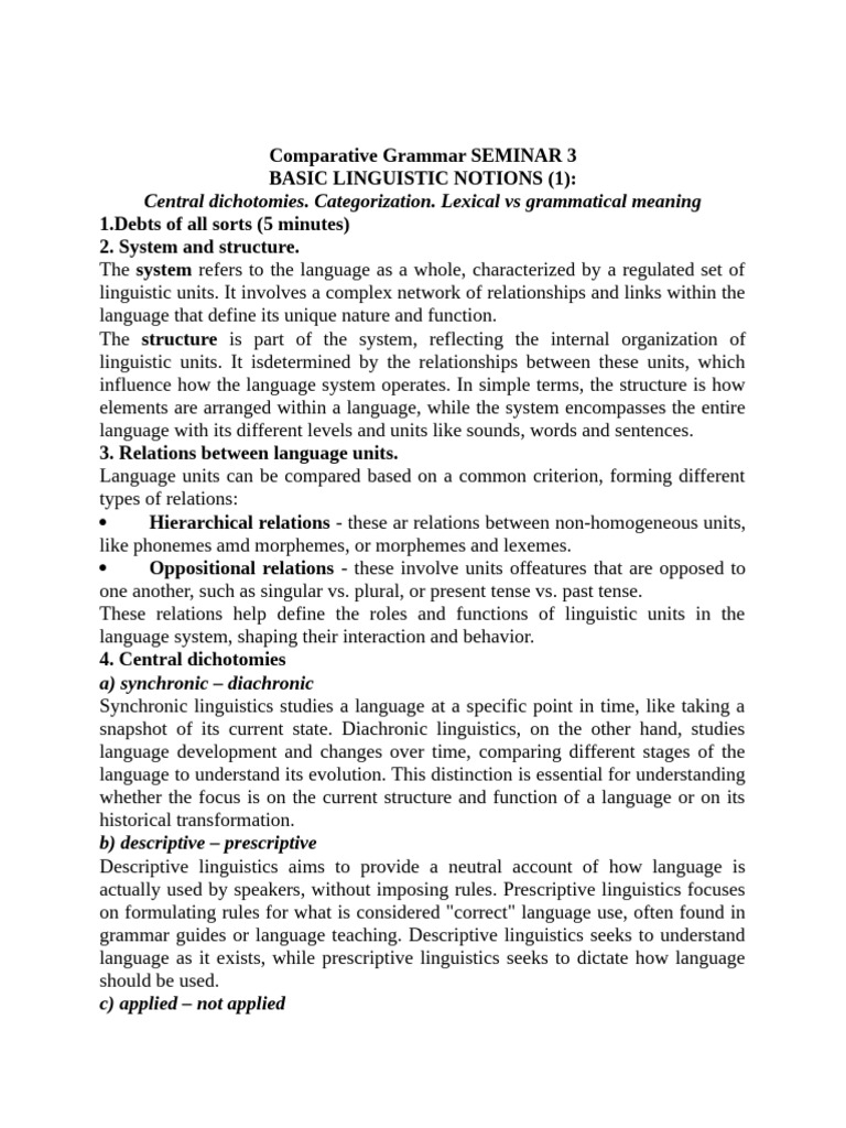 SEMINAR 3 BASIC LINGUISTIC NOTIONS (1)_ zavadska daryna | PDF ...