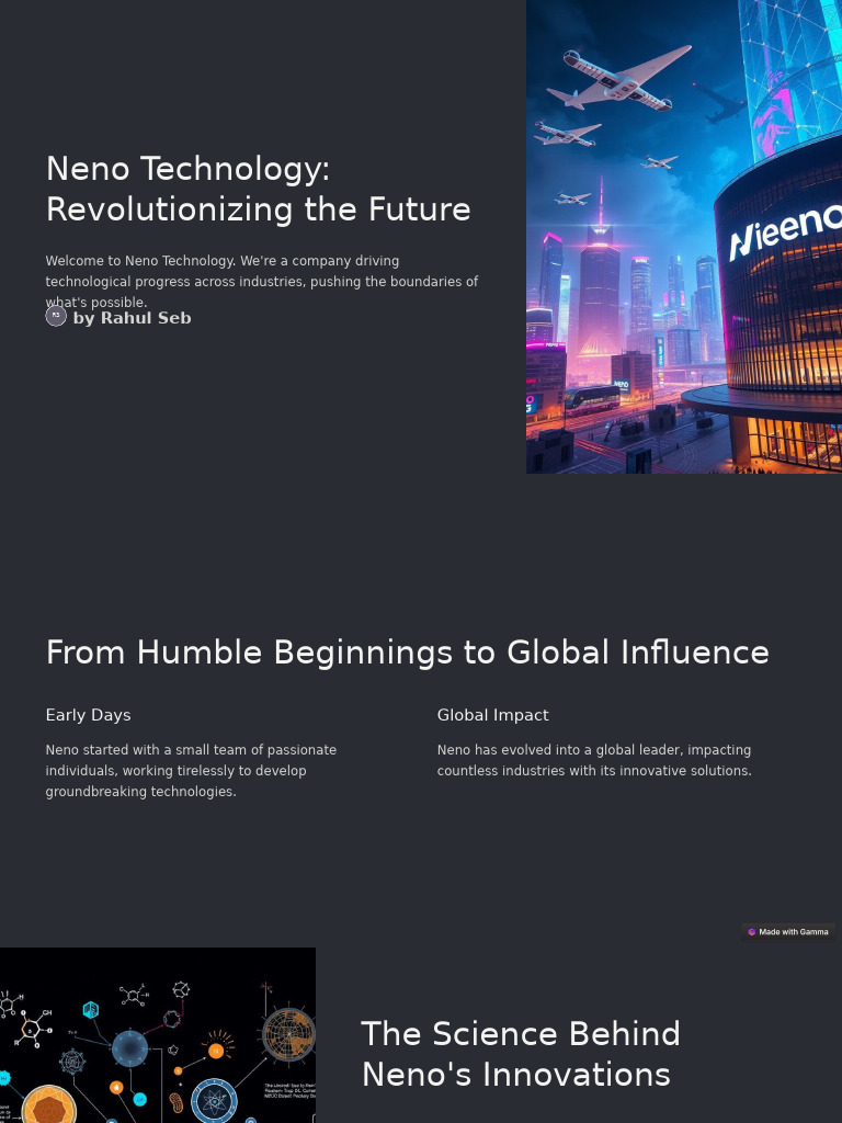 Neno Technology Revolutionizing The Future | PDF | Sustainability | Innovation
