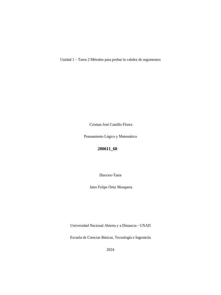 Ejercio #1 | PDF | Proposición | Verdad