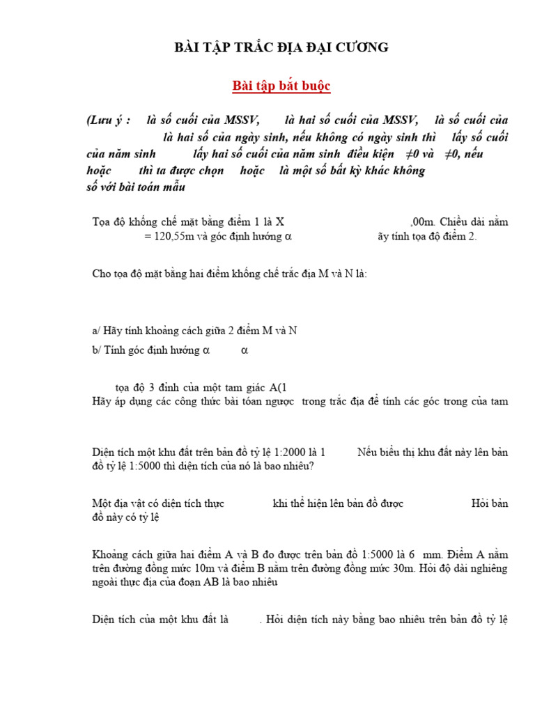 Bai Tap Trac Dia Dai Cuong - Bai Tap Bat Buoc | PDF