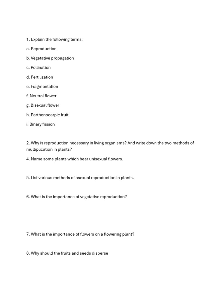 Multiplication in Plants | PDF