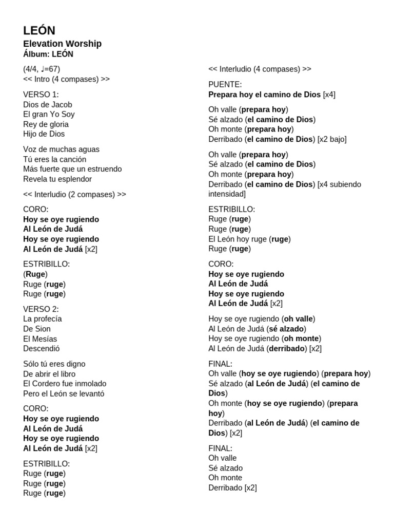 LEÓN - Elevation Worship - LEÓN | PDF