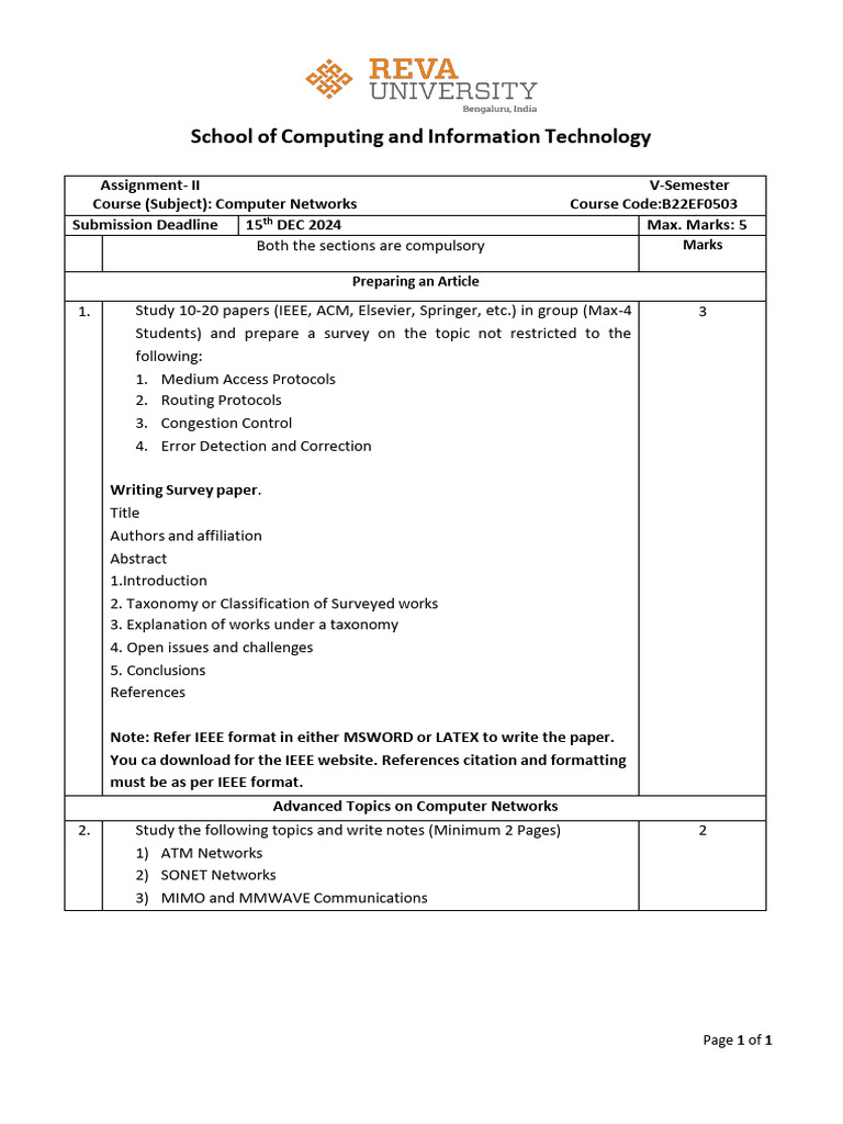 Computer Networks Assignment Guide | PDF