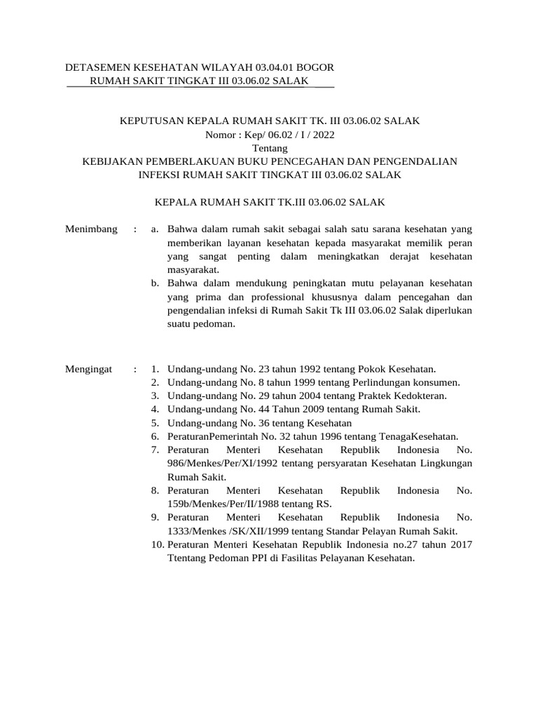 sk pemberlakuan buku pedoman ppi | PDF