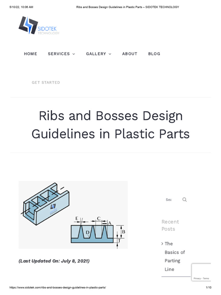 Ribs and Bosses Design Guidelines | PDF | Plastic | Thermoplastic