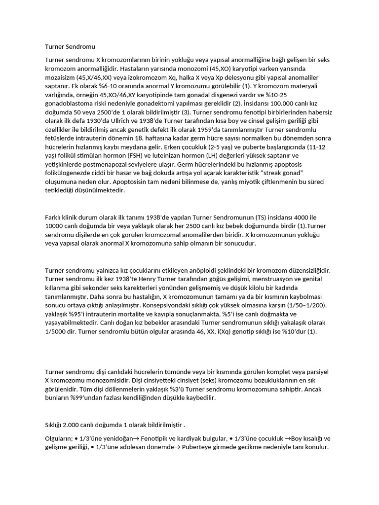Turner Sendromu | PDF