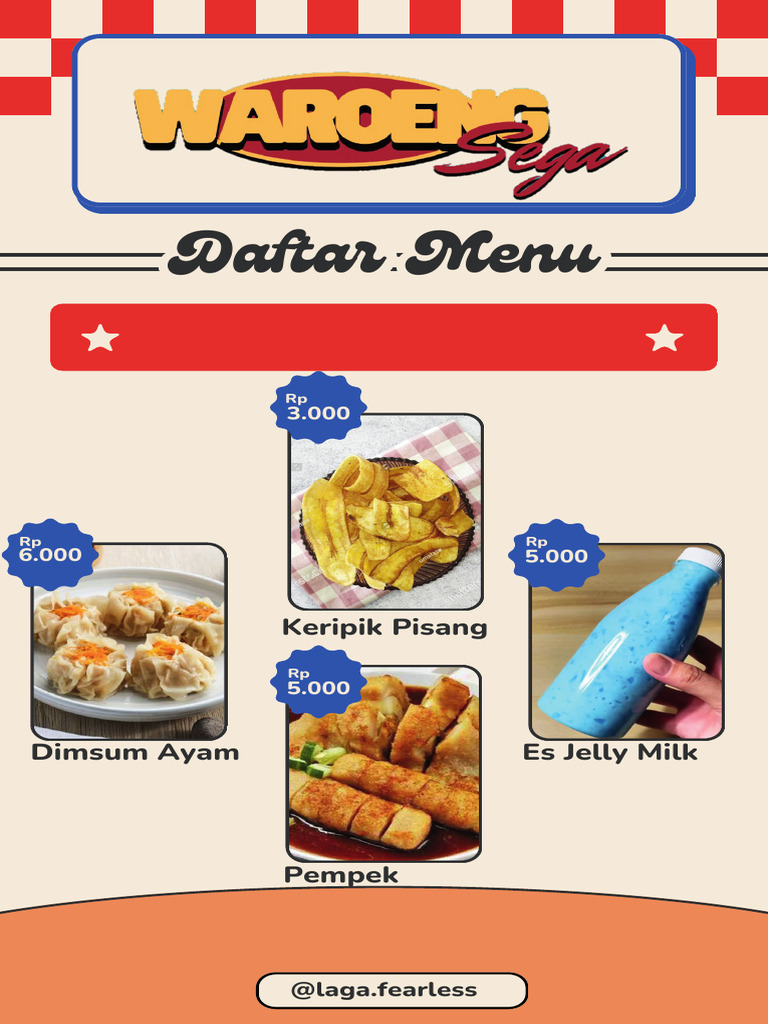 Krem Retro Daftar Menu Warung Makan Tradisional | PDF