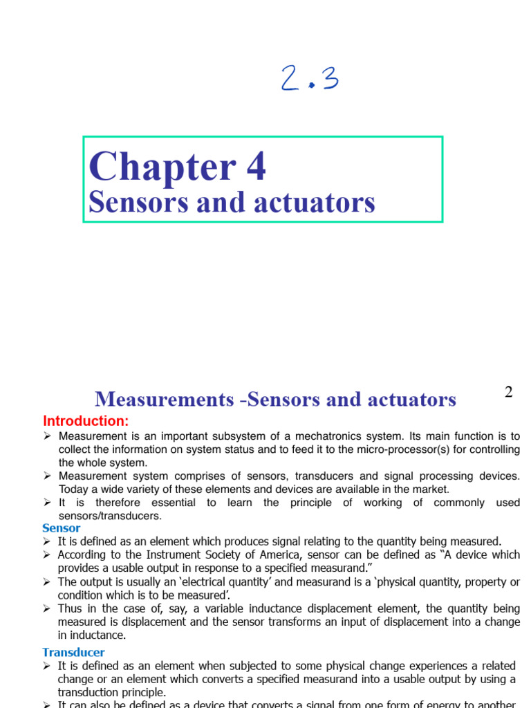 Chapter4-Sensors and actuators | PDF | Inductor | Thermocouple