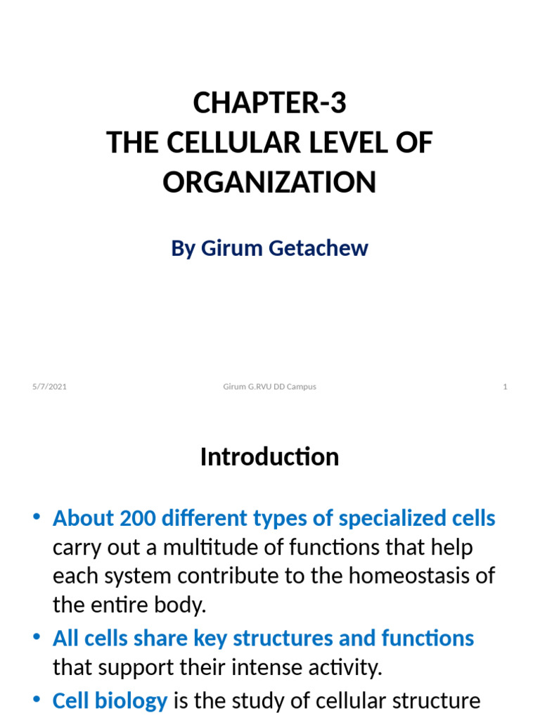 Cellular Level of Organization | PDF | Mitosis | Meiosis