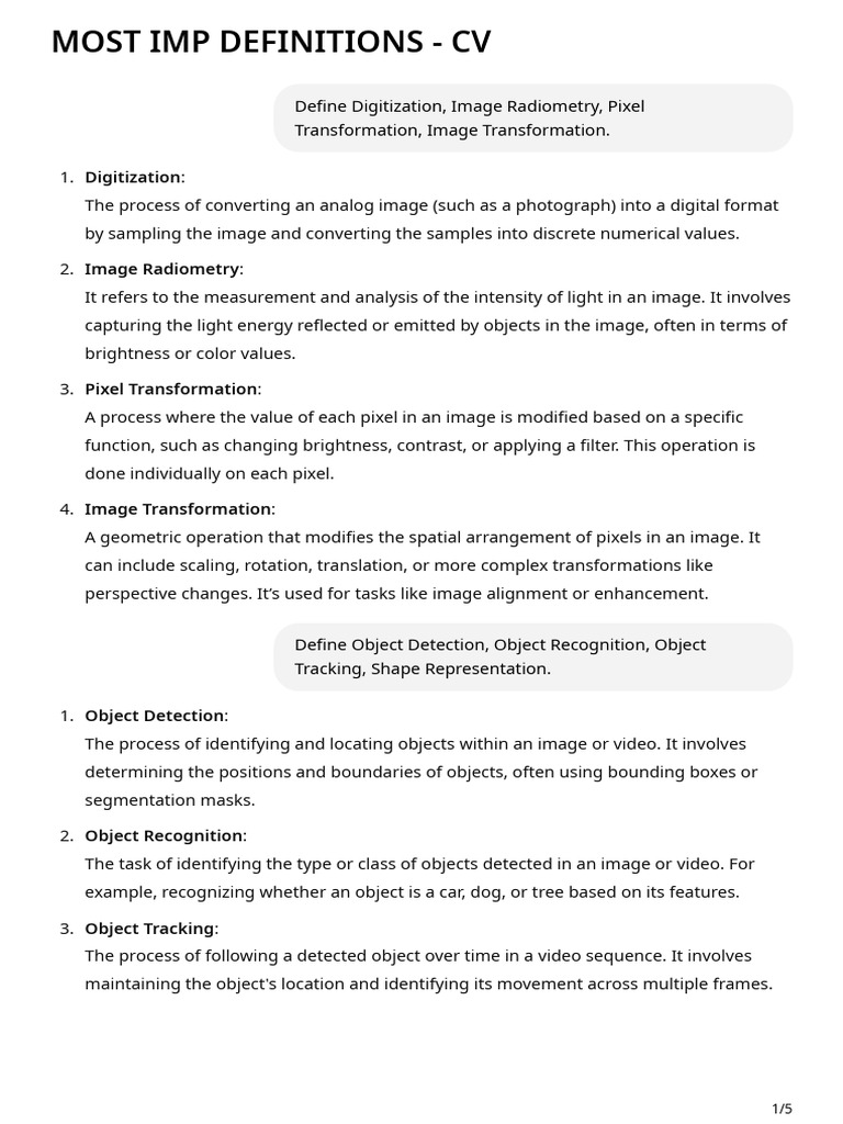 Key Image Processing Definitions | PDF | Discrete Fourier Transform ...