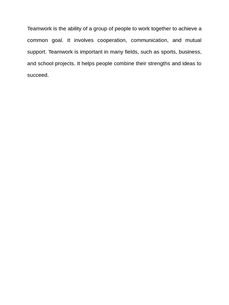 Definition of Teamwork | PDF