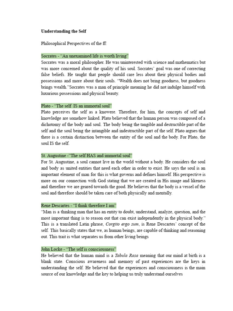 Understanding-the-Self | PDF | Soul | Consciousness