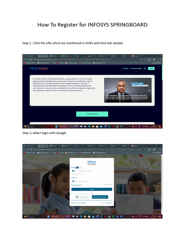 Student Guide: Register for Springboard | PDF