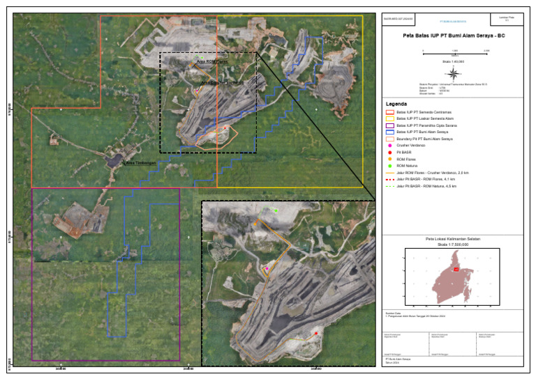 Peta Batas IUP BASR+jalur Angkut - Okt 2024 | PDF