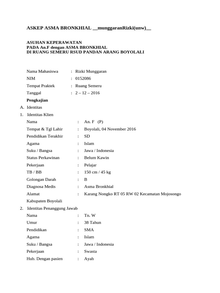 Askep asma bronkial | PDF