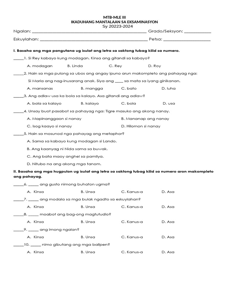 MTB_MLE-3-Q2 (1) | PDF
