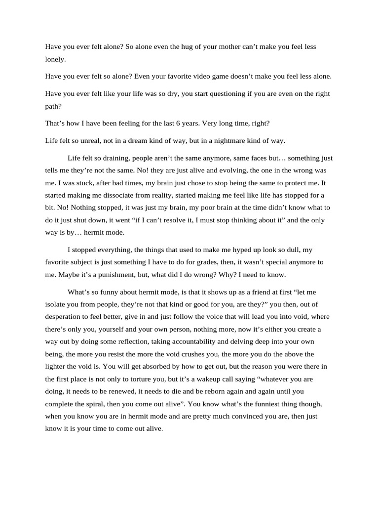 How I Got Out of Hermit Mode | PDF