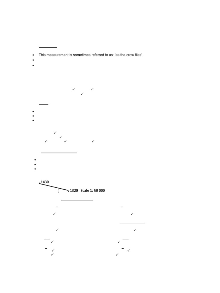 Mapwork Calculations Notes | PDF | Length | Area