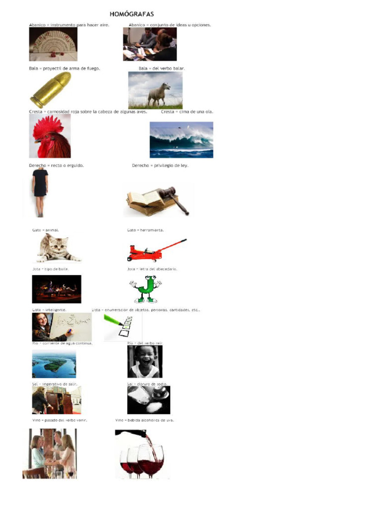 10 palabras homografas | PDF
